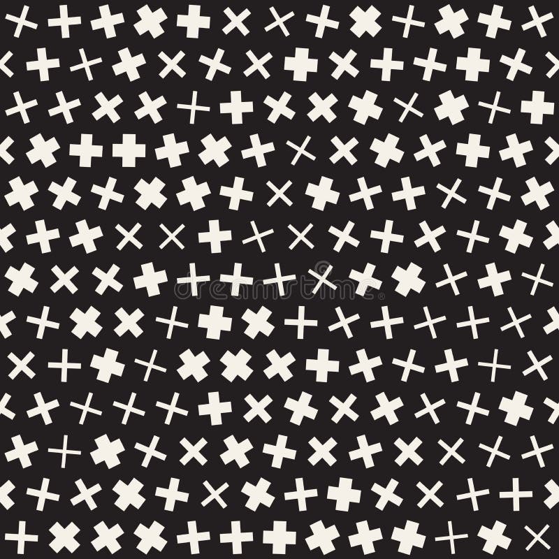 Trendy Texture with Scattered Geometric Shapes. Vector Seamless Pattern ...