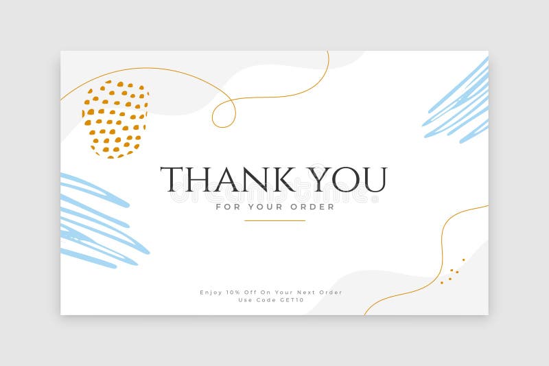 Trendy Thank You for Your Order Card Design Stock Illustration ...
