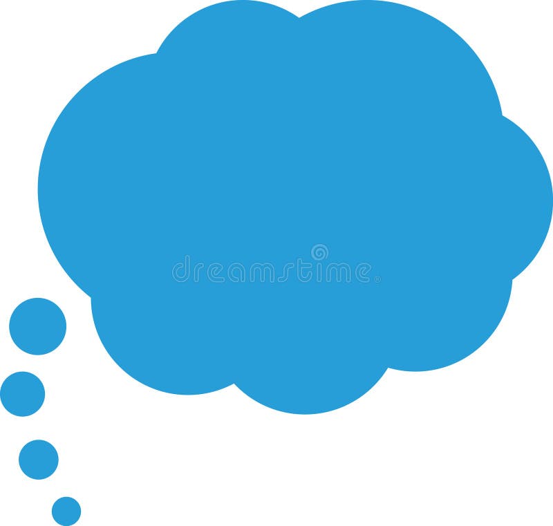 Trendy Think Bubble in Flat Style. Think Bubble Isolated on White Background. Cloud Line Icon ...