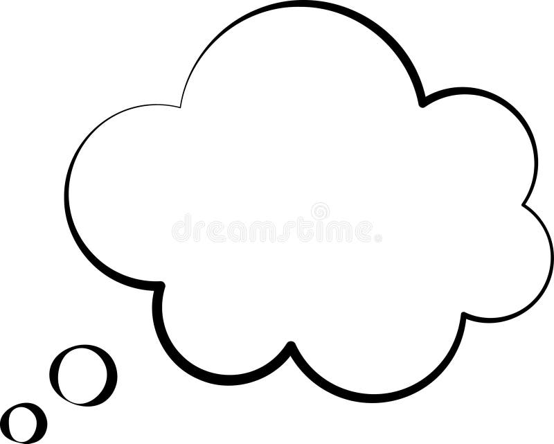 Trendy Think Bubble in Flat Style. Think Bubble Isolated on White ...