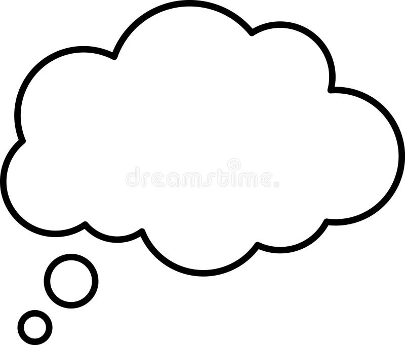Trendy Think Bubble in Flat Style. Think Bubble Isolated on White ...