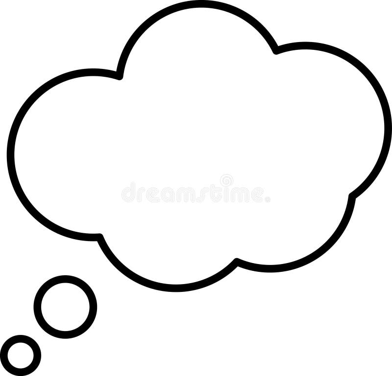 Trendy Think Bubble in Flat Style. Think Bubble Isolated on White ...