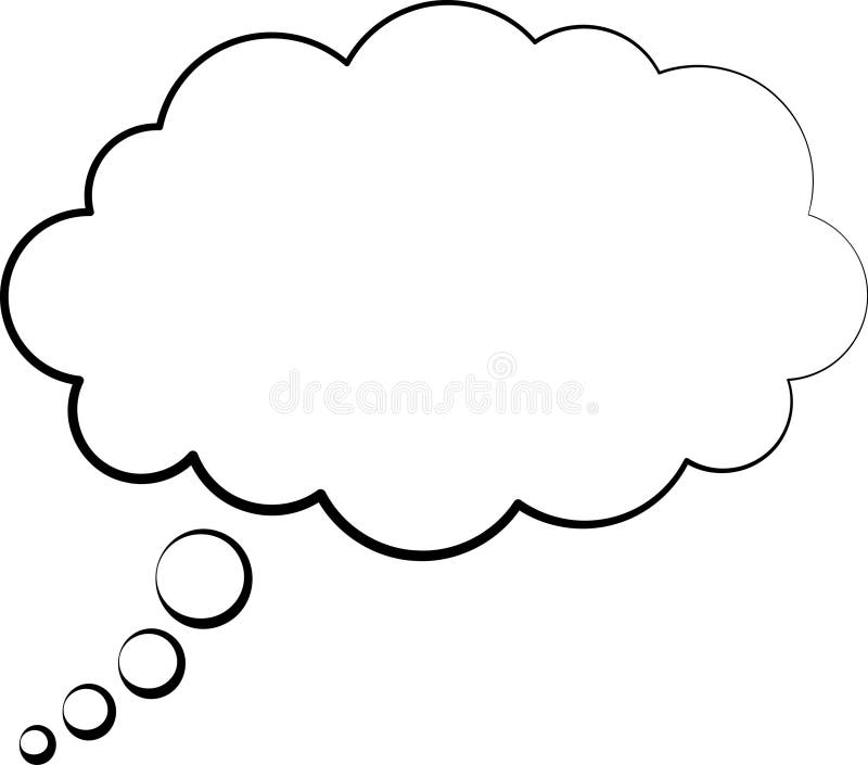 Trendy Think Bubble in Flat Style. Think Bubble Isolated on White ...