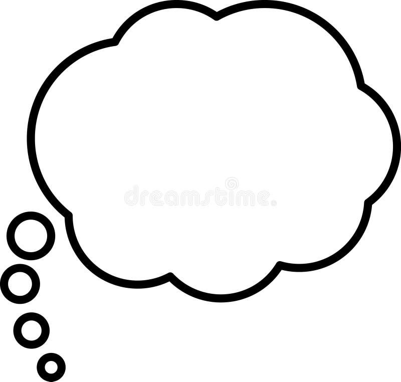 Trendy Think Bubble in Flat Style. Think Bubble Isolated on White ...