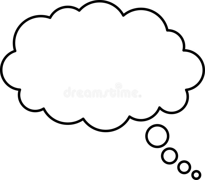 Trendy Think Bubble in Flat Style. Think Bubble Isolated on White ...