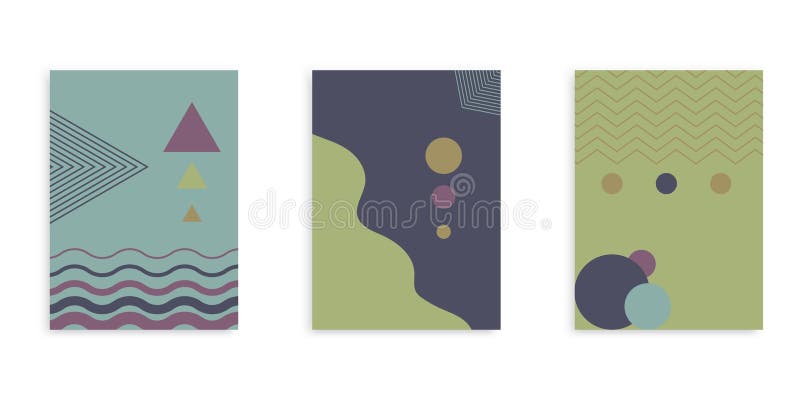 Trendy Three Abstract Pattern. Modern Texture Design. Watercolor ...