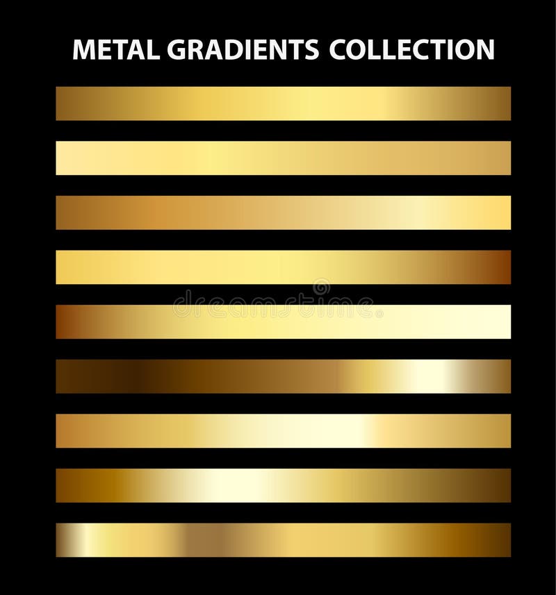 Trendy UI Metal Gradients Collection Stock Vector - Illustration of ...