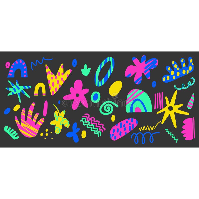 Trendy Vector Doddle Shapes and Objects. Abstract Contemporary Modern ...
