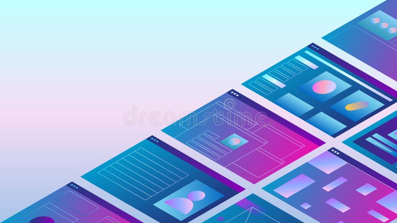 Trendy Vector Illustration with Web Pages and User Interfaces. Stock ...