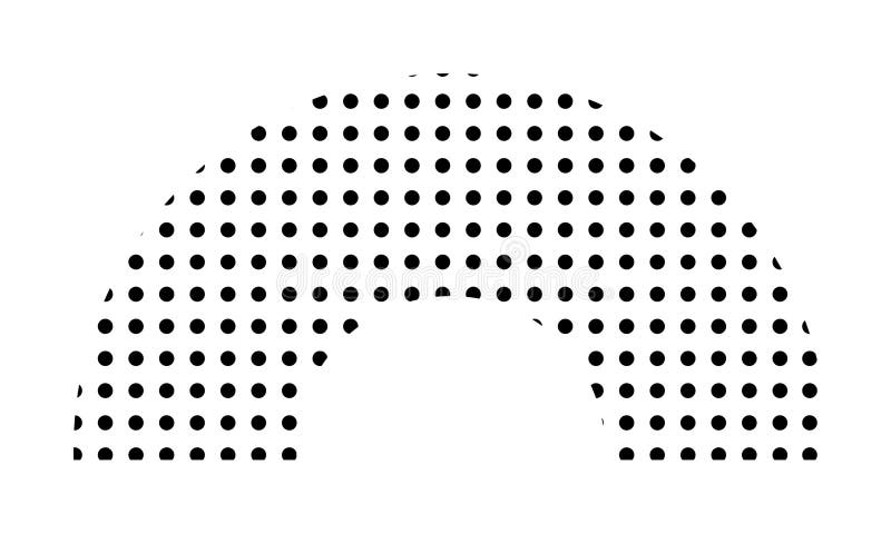 Trendy Vector Minimalist Geometric Basic Dots Half Donut Element. Shape ...