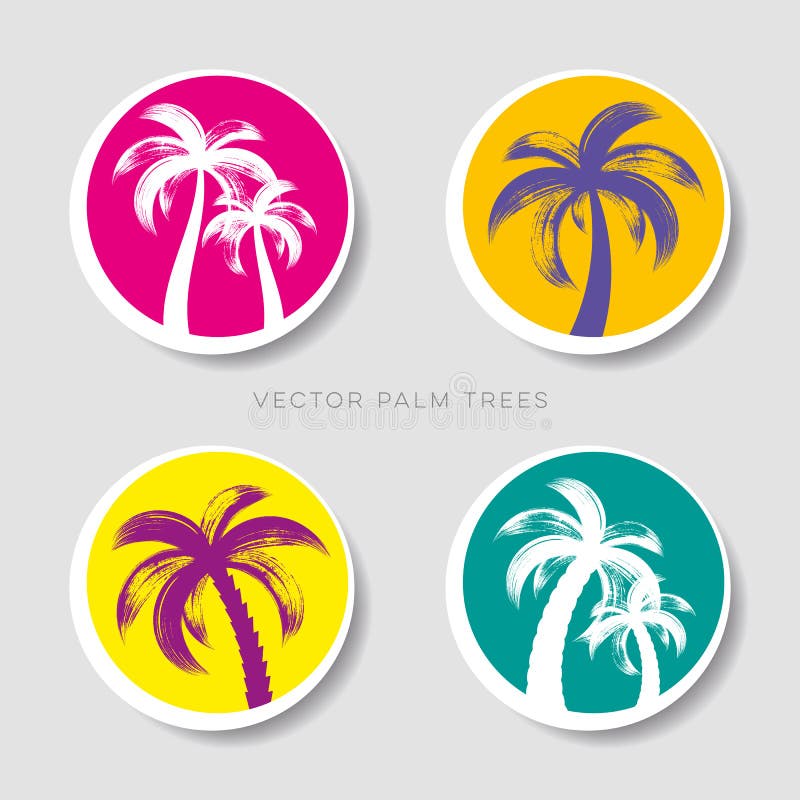 Trendy Vector Palm Trees Logo Design Templates Stock Vector ...