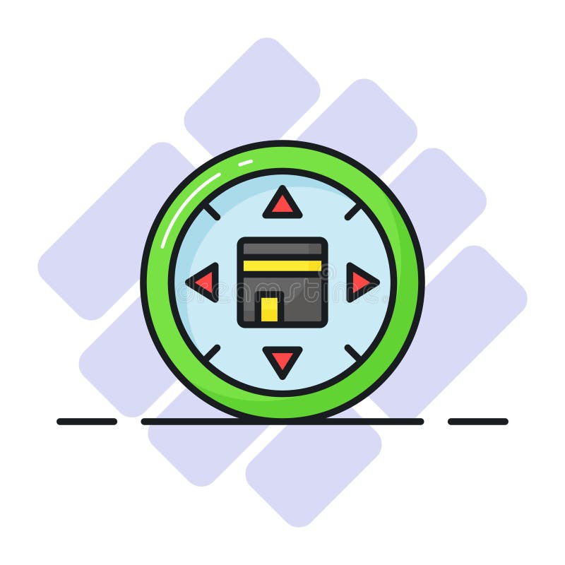 Trendy Vector of Qibla Direction Compass in Editable Style, Premium ...