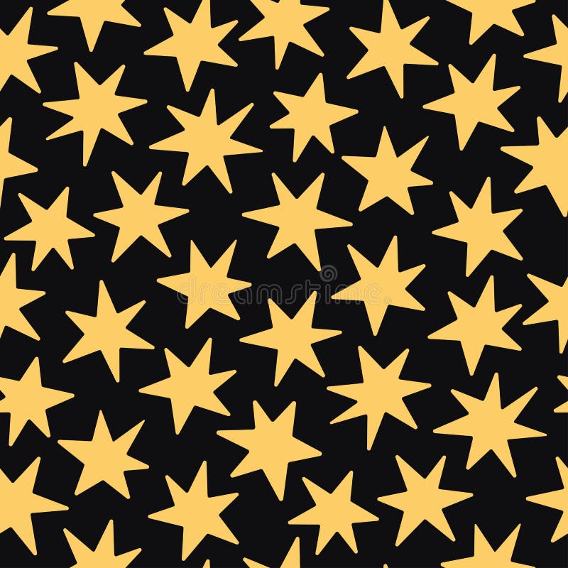 Trendy Vector Seamless Pattern with Doodle Stars Stock Vector ...