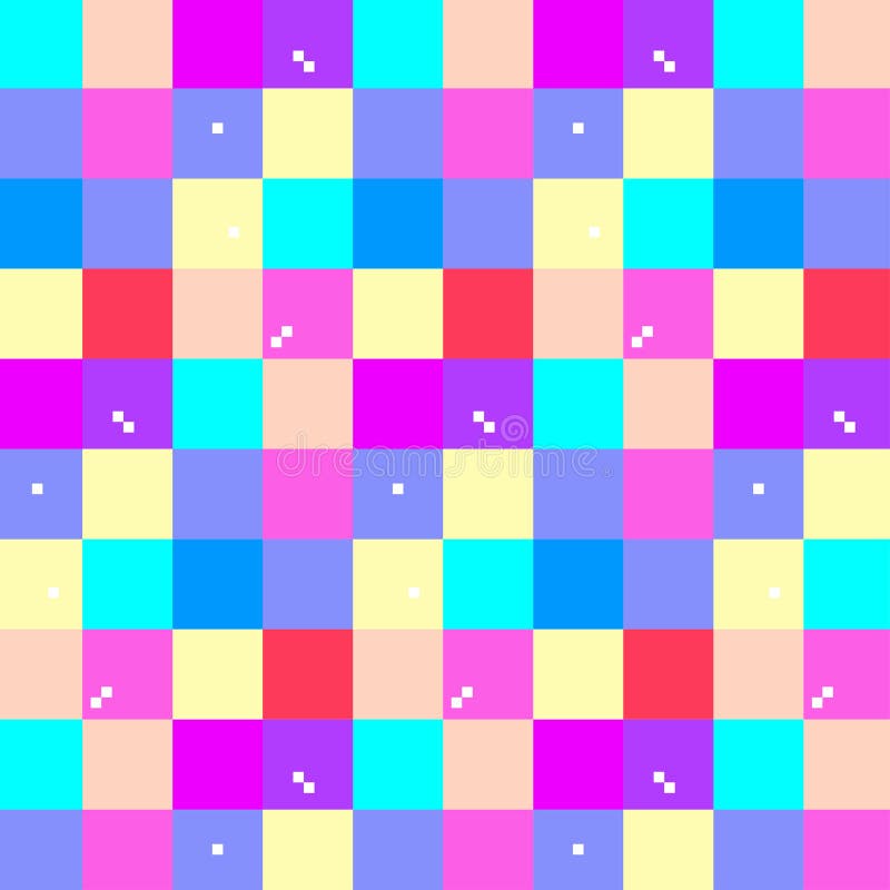 Trendy Vector Seamless Pattern with Dot Pixel Art Y2k Style Vintage ...