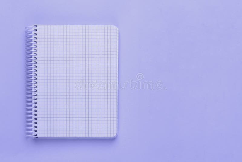 Violet Spiral Notebook with Empty Sheets Stock Image - Image of peri ...