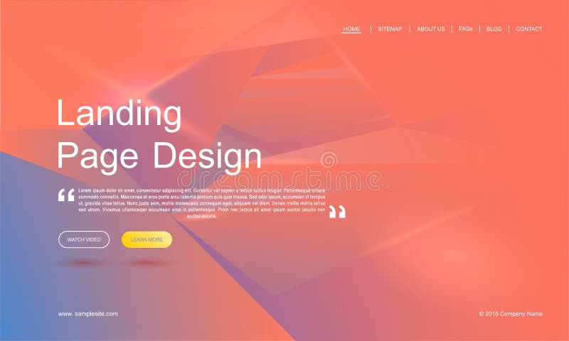 Trendy Website Template. Landing Page Design Stock Illustration ...