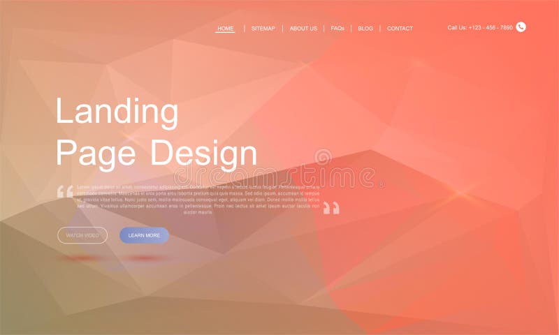 Trendy Website Template. Landing Page Design Stock Illustration ...