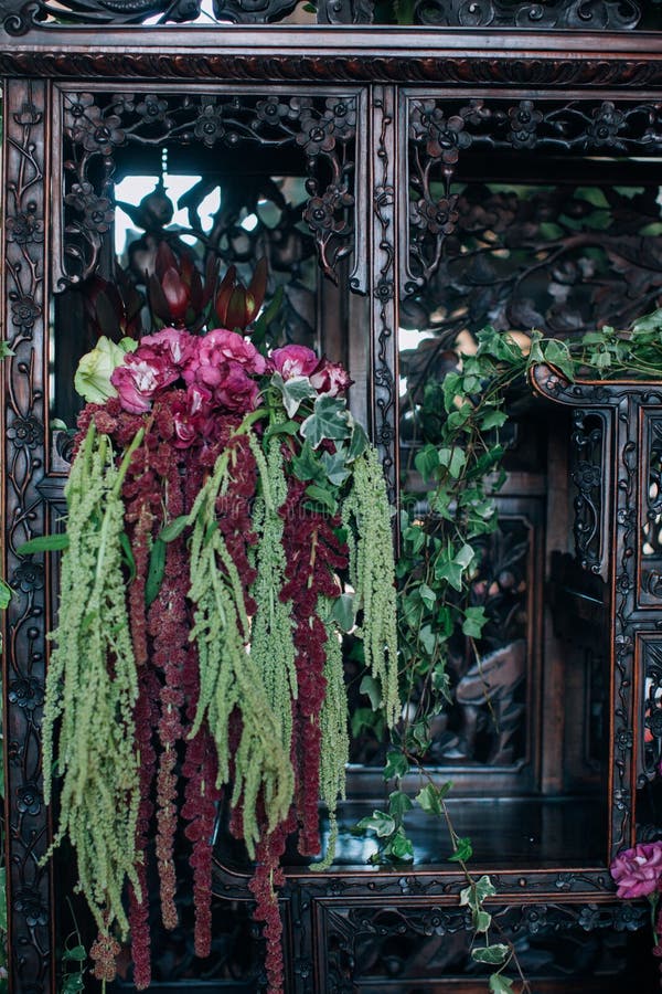 Trendy Wedding Flower Decor in Boho Style Stock Image - Image of hand ...