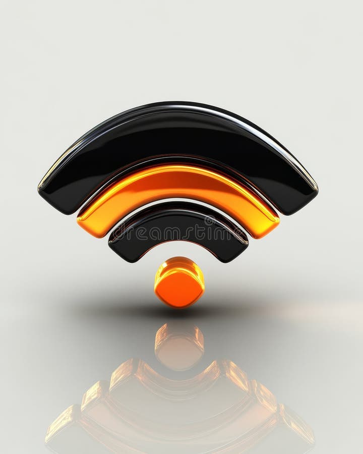 A Trendy Wireless Signal Icon with Dynamic Orange Details on an Elegant ...