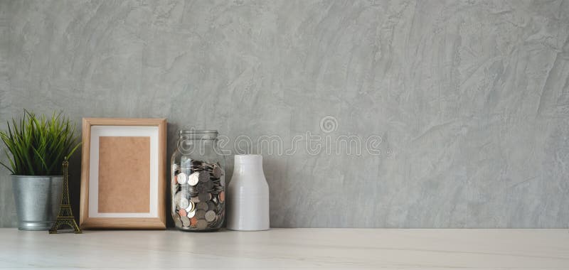 Trendy Grey Workspace Background Mockup with Cellphone White Screen ...