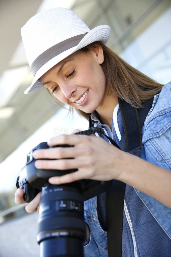 Trendy Young Photo Reporter at Work Stock Photo - Image of capture ...