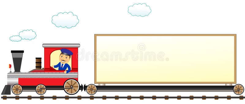 Treno Con Il Conduttore E Spazio Per Testo Illustrazione Vettoriale ...