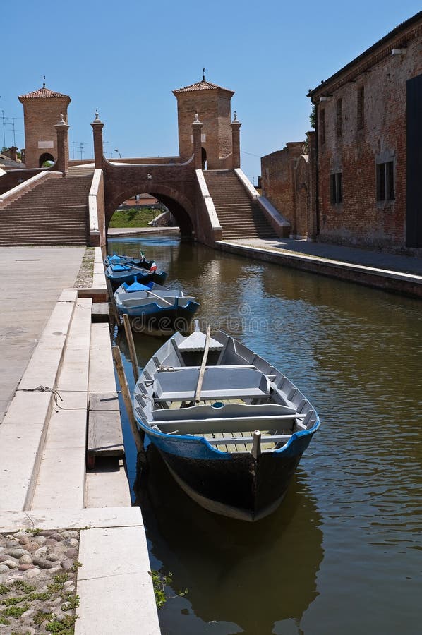 Trepponti Bridge. Comacchio. Emilia-Romagna Stock Image - Image of ...