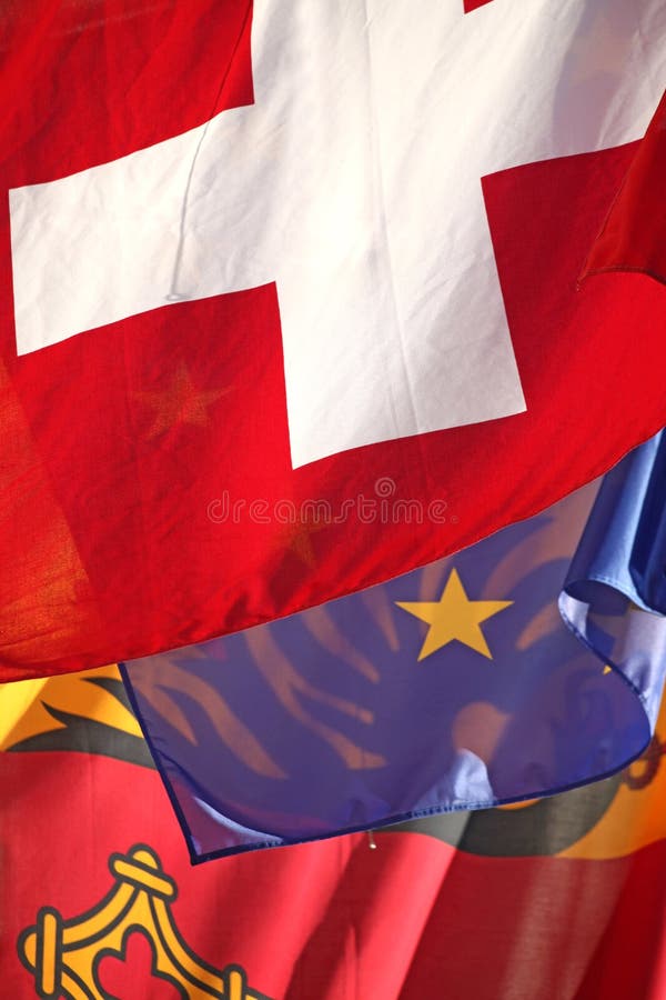 Bandera Roja Con La Cruz Negra Imagen de archivo - Imagen de cruz ...