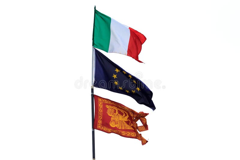 Tres banderas imagen de archivo. Imagen de italia, viento - 58430833