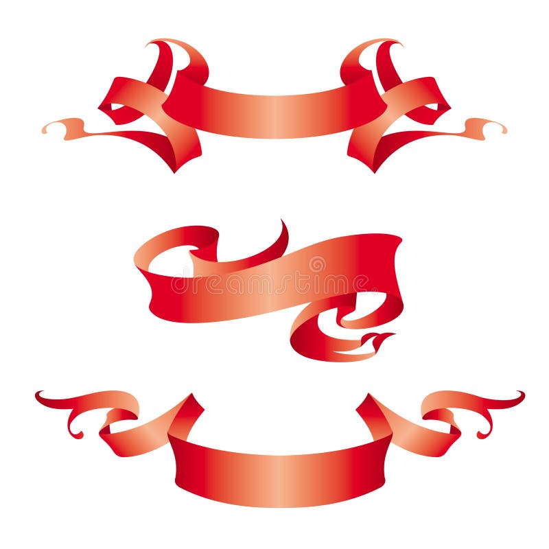 Tres Banderas Del Rojo De La Vendimia Ilustración del Vector ...