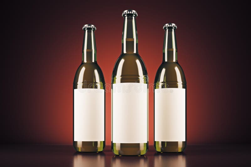 Tres botellas de cerveza stock de ilustración. Ilustración de ...