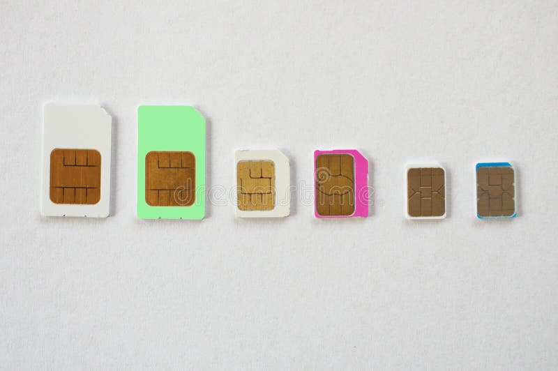 Tres Clases De Tarjetas Del Sim Imagen de archivo - Imagen de mini ...