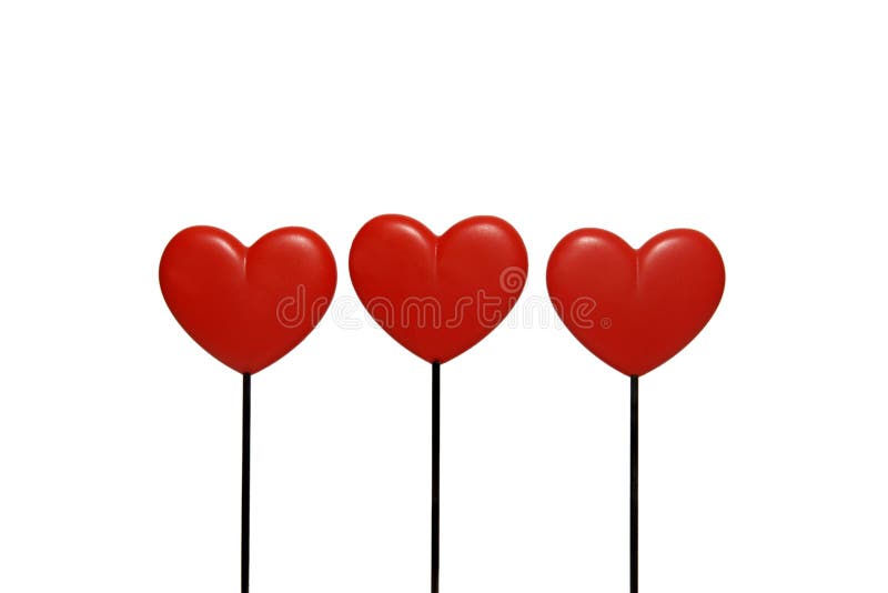 Tres corazones imagen de archivo. Imagen de palillo, rojo - 12747997