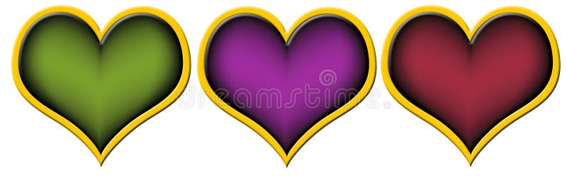 Tres corazones stock de ilustración. Ilustración de oferta - 4237830
