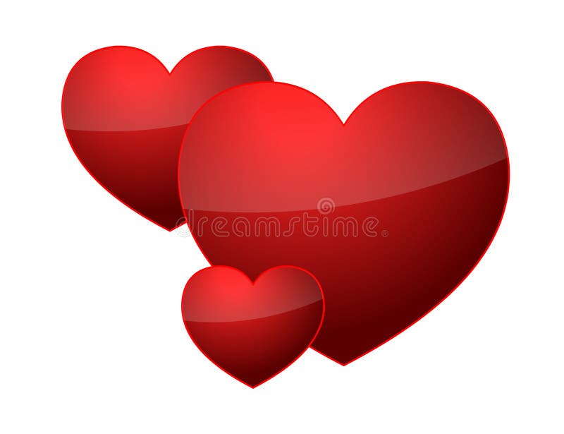 Tres corazones stock de ilustración. Ilustración de aniversario - 7933067