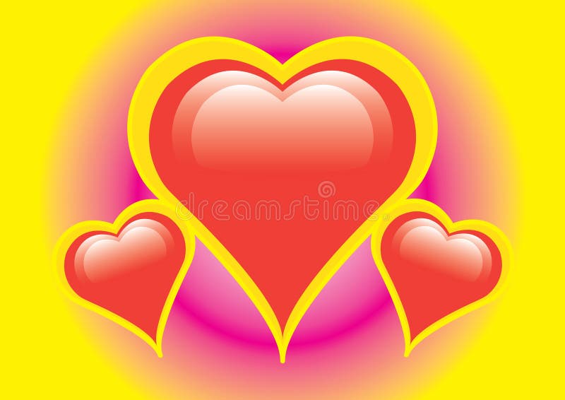 Tres corazones ilustración del vector. Ilustración de romanticismo ...