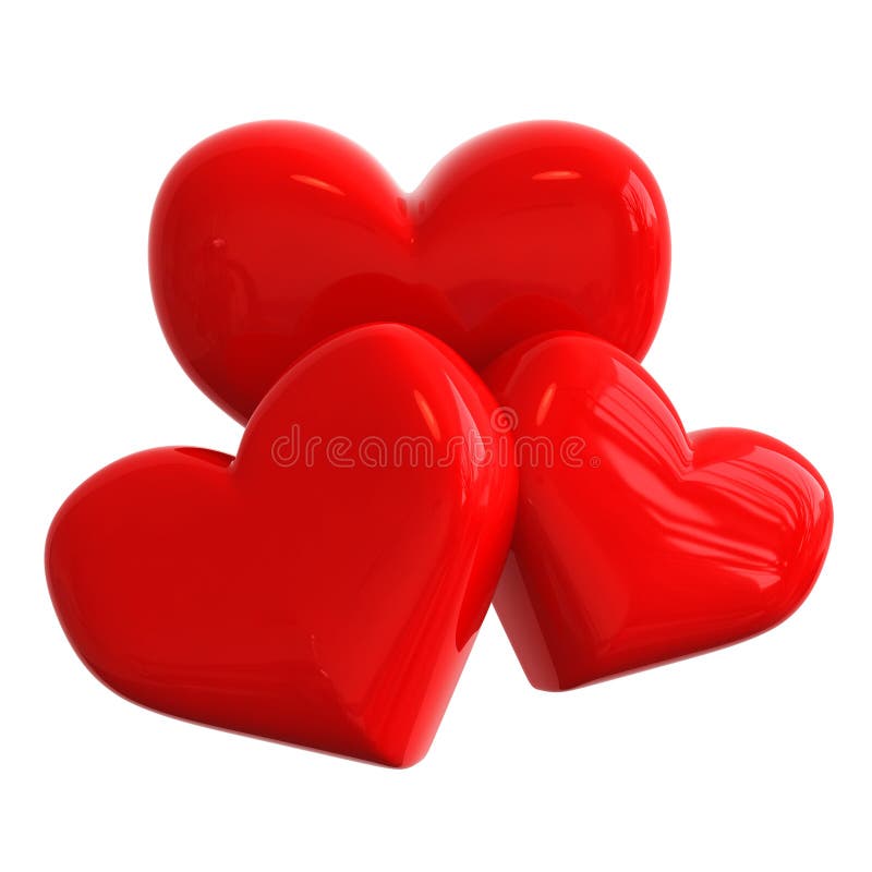 Familia Feliz Con Tres Corazones Ilustración del Vector - Ilustración ...