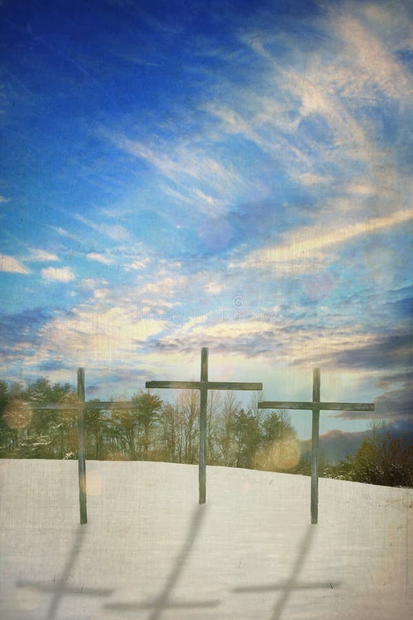 Tres cruces en el Calvary ilustración del vector. Ilustración de cielo ...