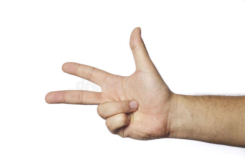 Tres dedos imagen de archivo. Imagen de blanco, hombre - 24795719