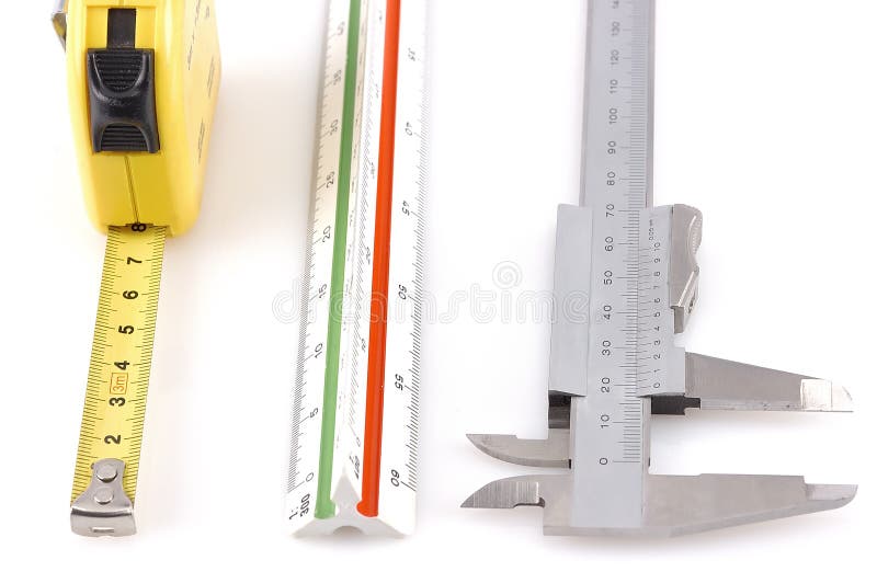Tres Diversas Herramientas De Medición Foto de archivo - Imagen de ...