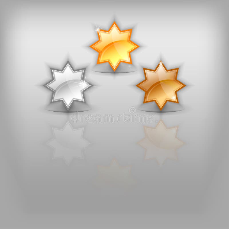 Tres estrellas ilustración del vector. Ilustración de conjunto - 39097248