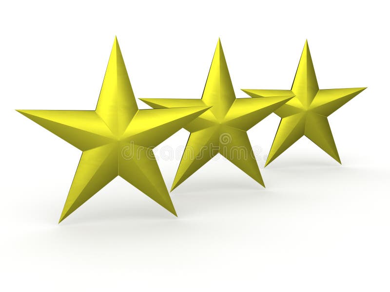 Tres Estrellas De Tejas De Oro Stock de ilustración - Ilustración de ...