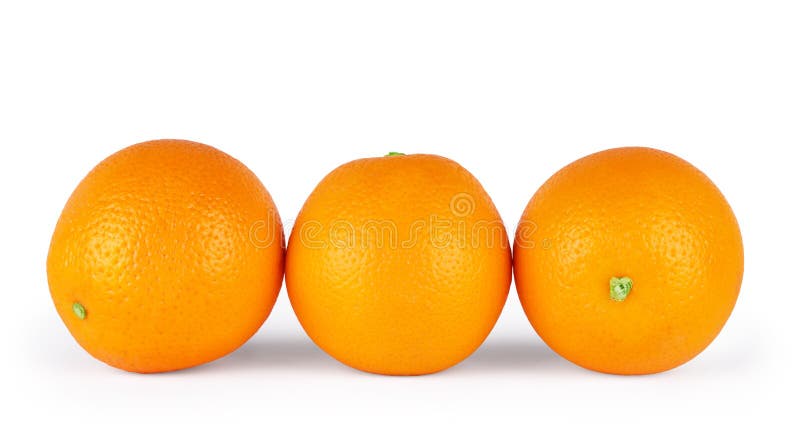 Tres Naranjas En Un Fondo Blanco Foto de archivo - Imagen de frescura ...