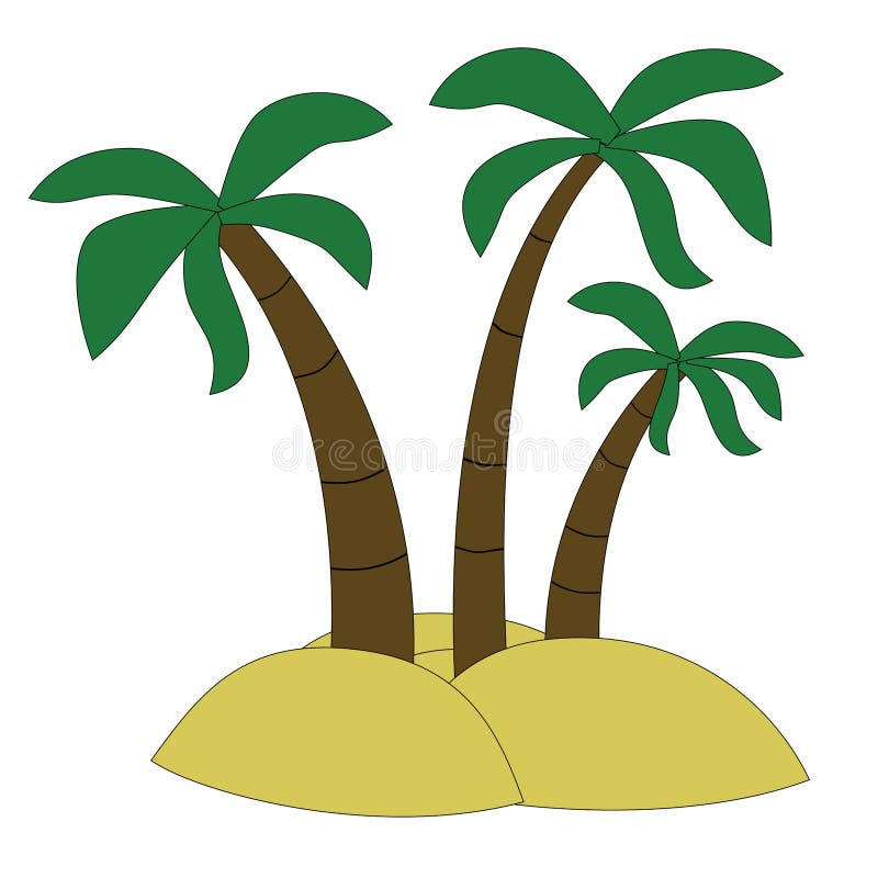 Isla de tres palmas ilustración del vector. Ilustración de tres - 17211911