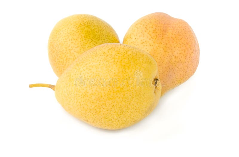 Tres Peras Aisladas De Fondo Blanco Imagen de archivo - Imagen de fondo ...