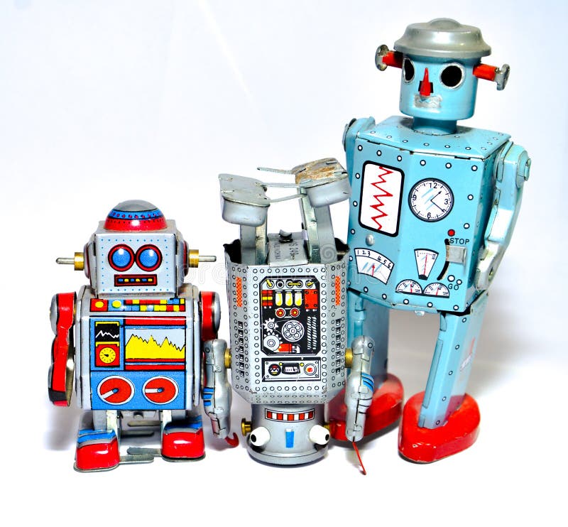 Tres Robots Y La Palabra BOT Imagen de archivo - Imagen de charla ...