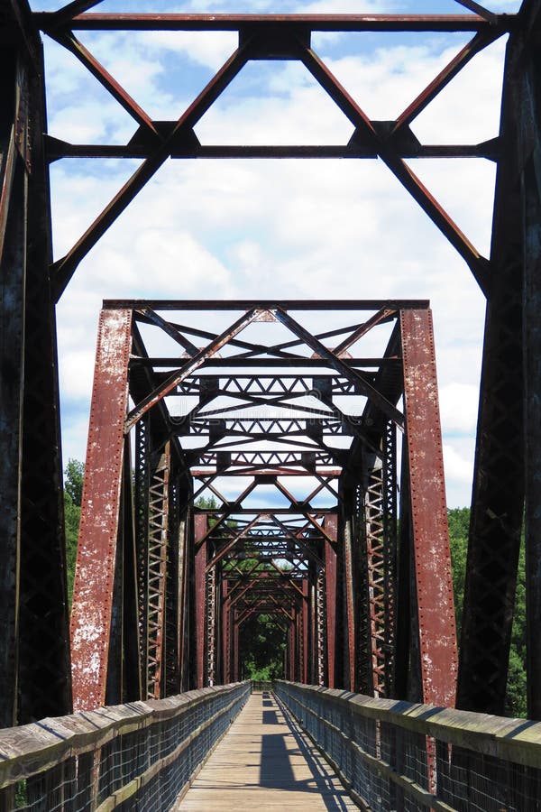Trestle Bridge X Bracing and Sky Stock Image - Image of rusted, bridge ...