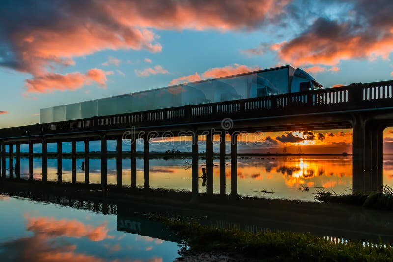 Trestle Bridge Truck stock image. Image of reflection - 60925645