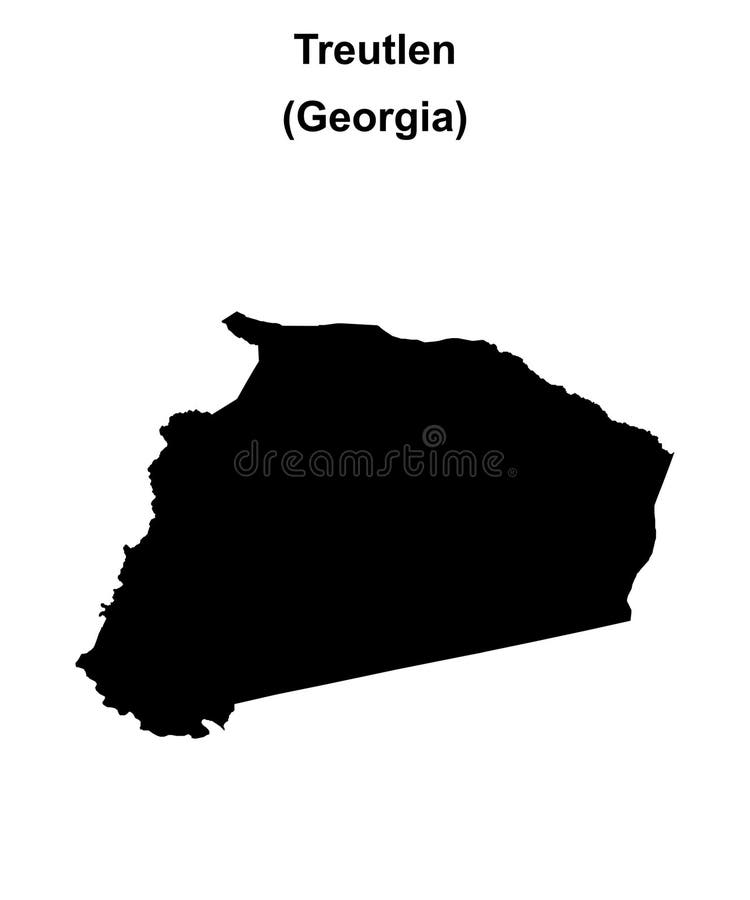Treutlen outline map stock vector. Illustration of silhouette - 357894469