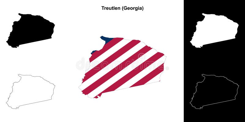 Treutlen outline map stock vector. Illustration of georgia - 323870617
